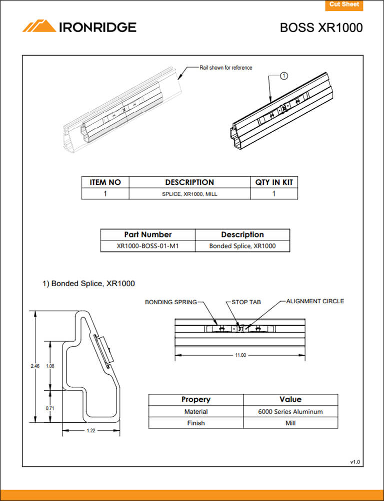 BOSS® Bonded Structural Splice - IronRidge