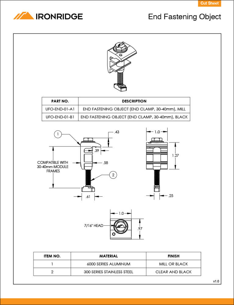 EFO — Universal End Clamp - IronRidge